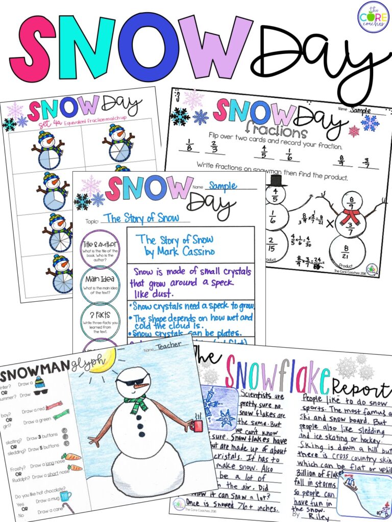 5 Day Winter Break Activities for Primary Grades 1-3 - The Core Coaches