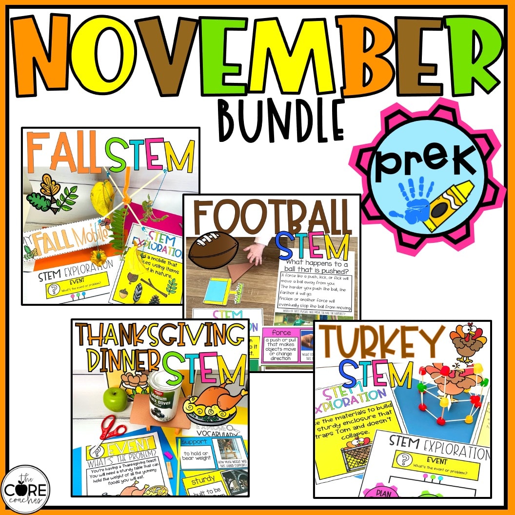 Preschool Thanksgiving STEM activities
