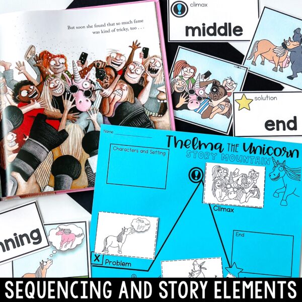Thelma the Unicorn Reading Comprehension Activities for PreK